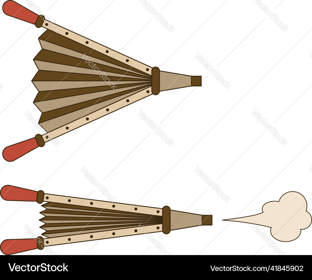 Forge bellows open and shrinking Royalty Free Vector Image