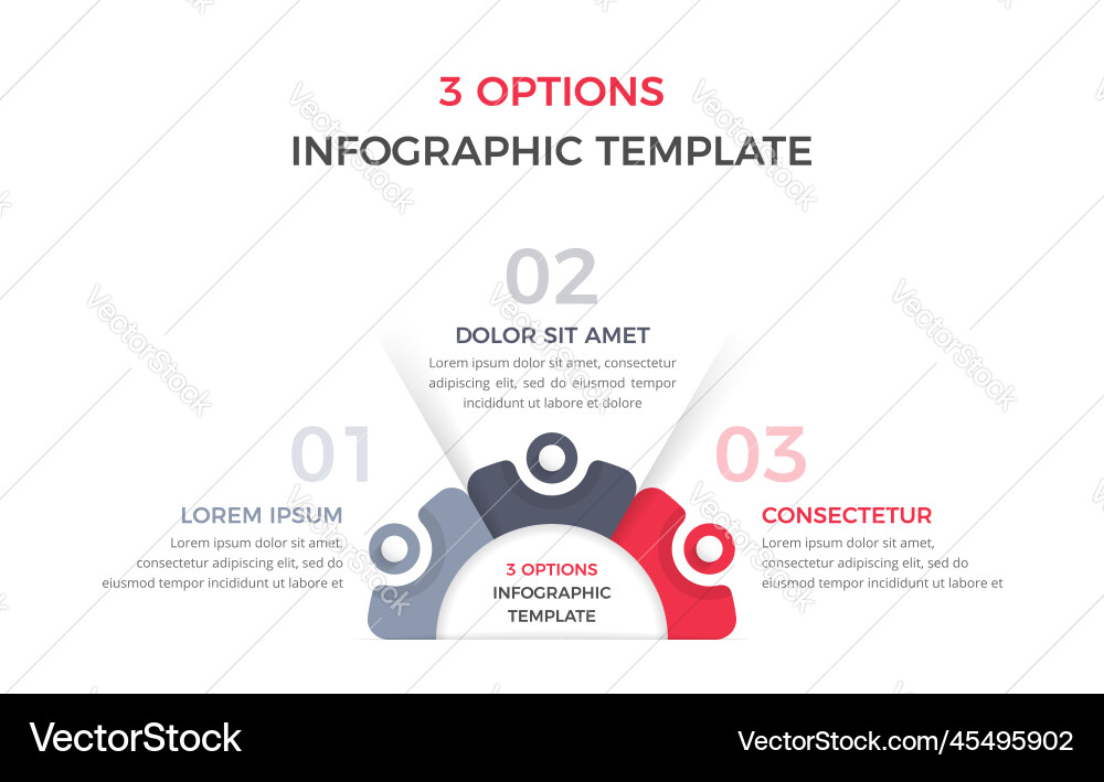 Infographic template with 3 options Royalty Free Vector