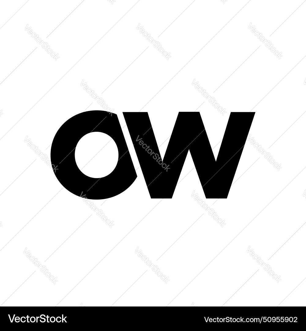 Letter o and w ow logo design template minimal Vector Image