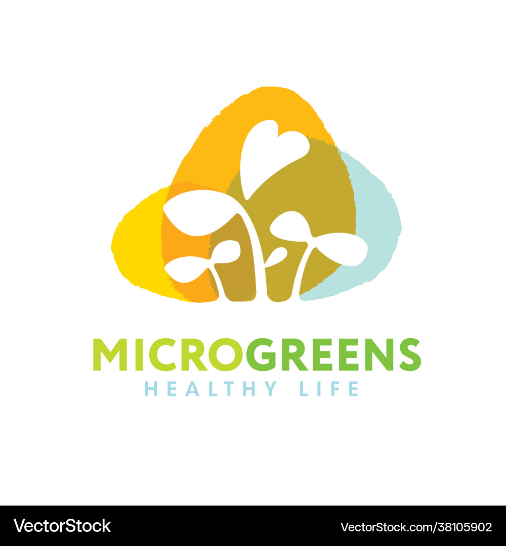 Microgreen healthy nutrition sprout logo Vector Image