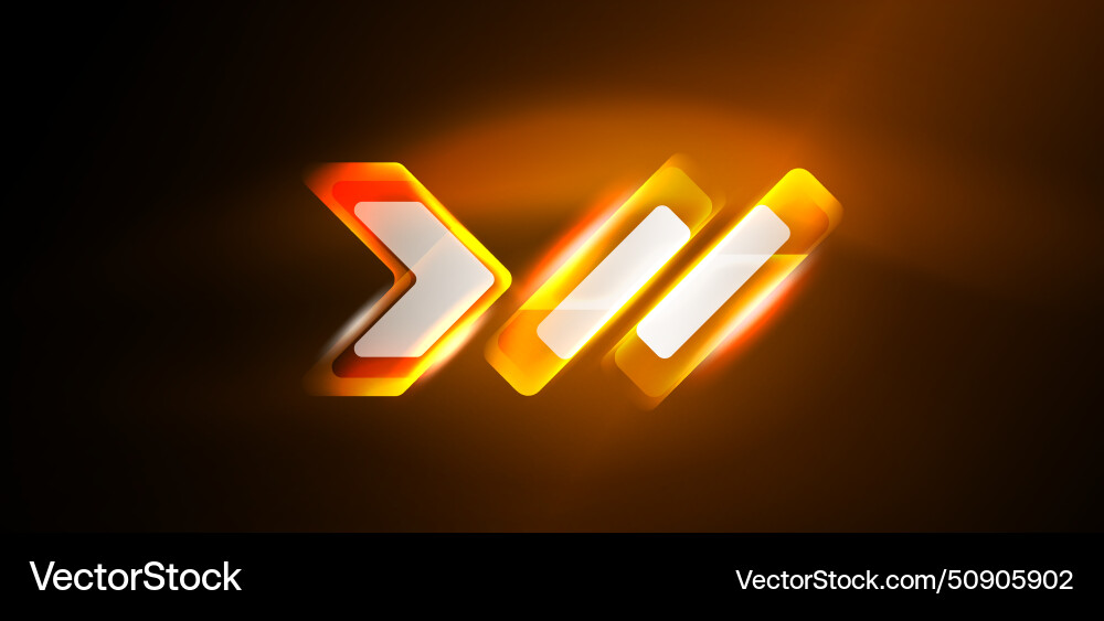 Neon glowing techno lines and arrows hi-tech Vector Image