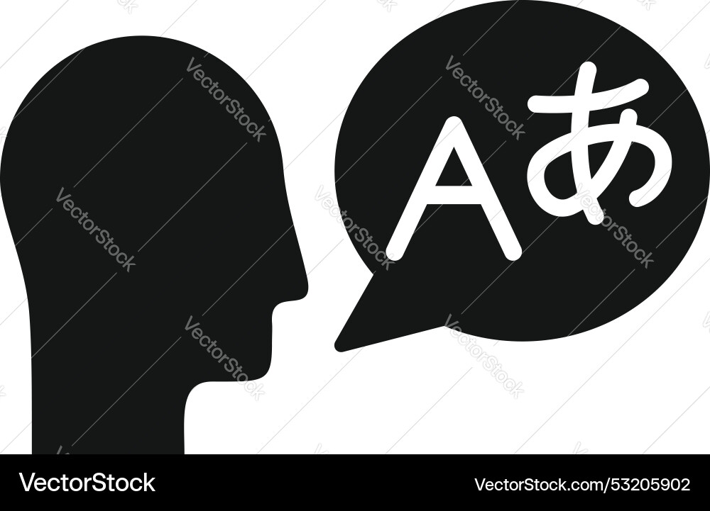 Person speaking foreign language with speech Vector Image