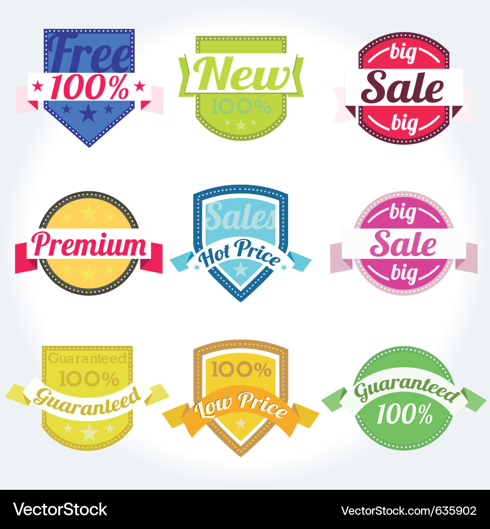 Retro Celebration Labels Royalty Free Vector Image