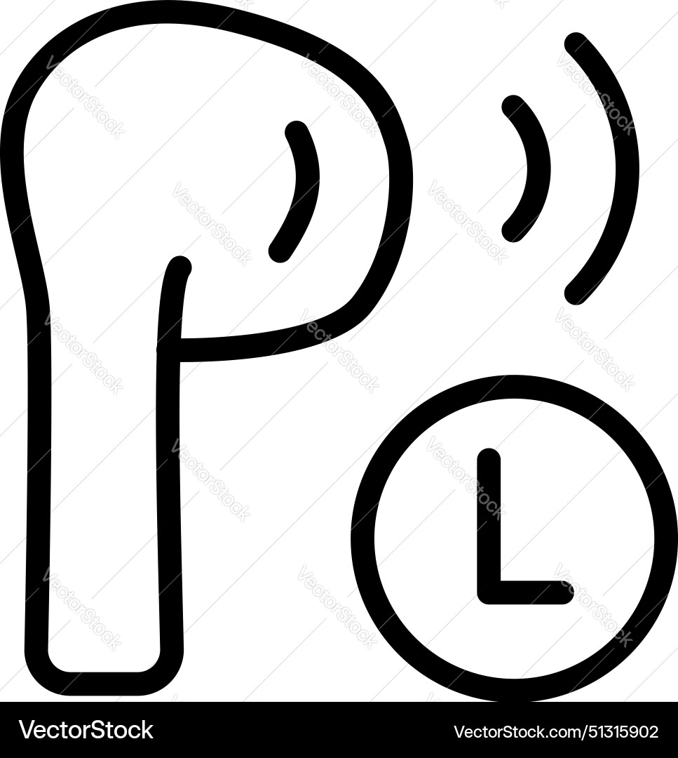 Wireless earbuds outline icon line sign for web Vector Image