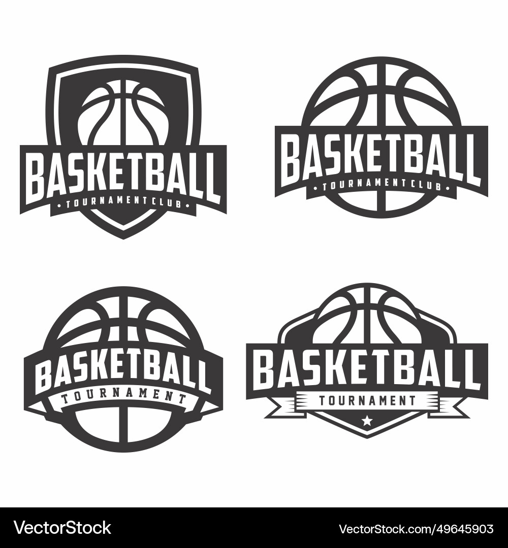 Basketball logo collection emblem set collections Vector Image