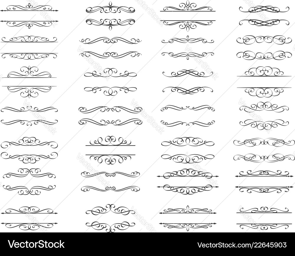 Calligraphic design elements Royalty Free Vector Image