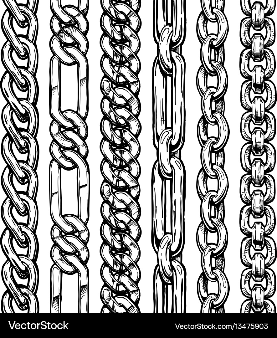 Collection of chains Royalty Free Vector Image