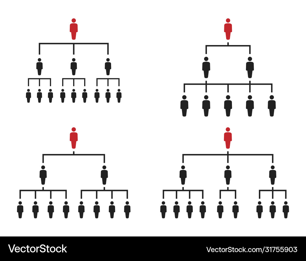 Corporate hierarchy pyramid with team leader Vector Image