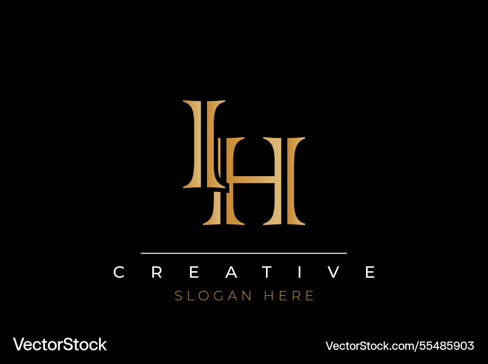 Creative ih luxury logo Royalty Free Vector Image