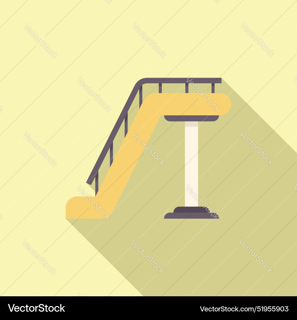 Empty yellow waterpark slide standing tall Vector Image