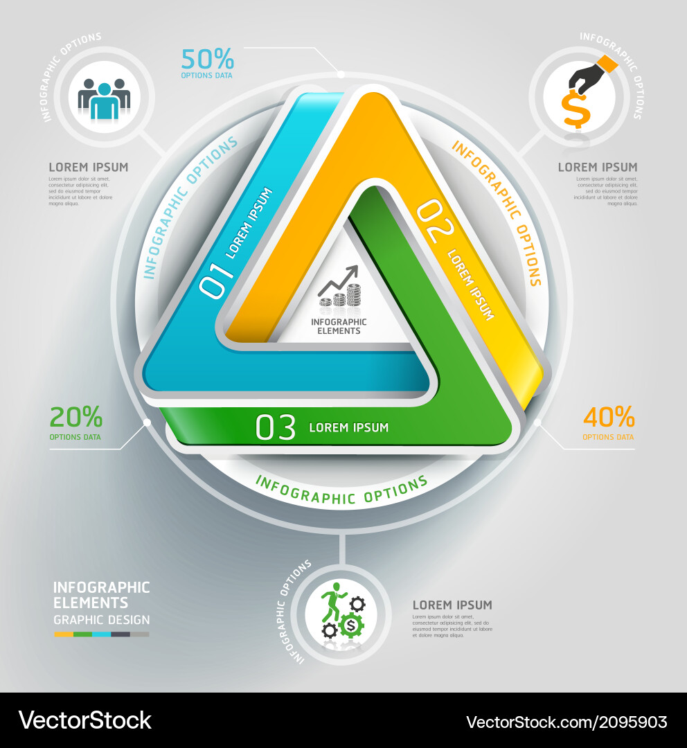 Infinite business triangle diagram Royalty Free Vector Image