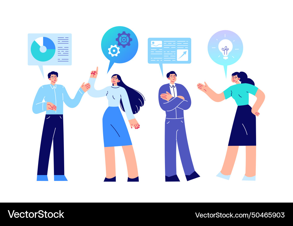Interaction of people different specialties Vector Image