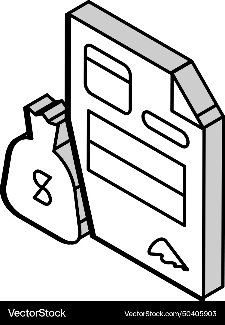 Loan disbursement isometric icon Royalty Free Vector Image