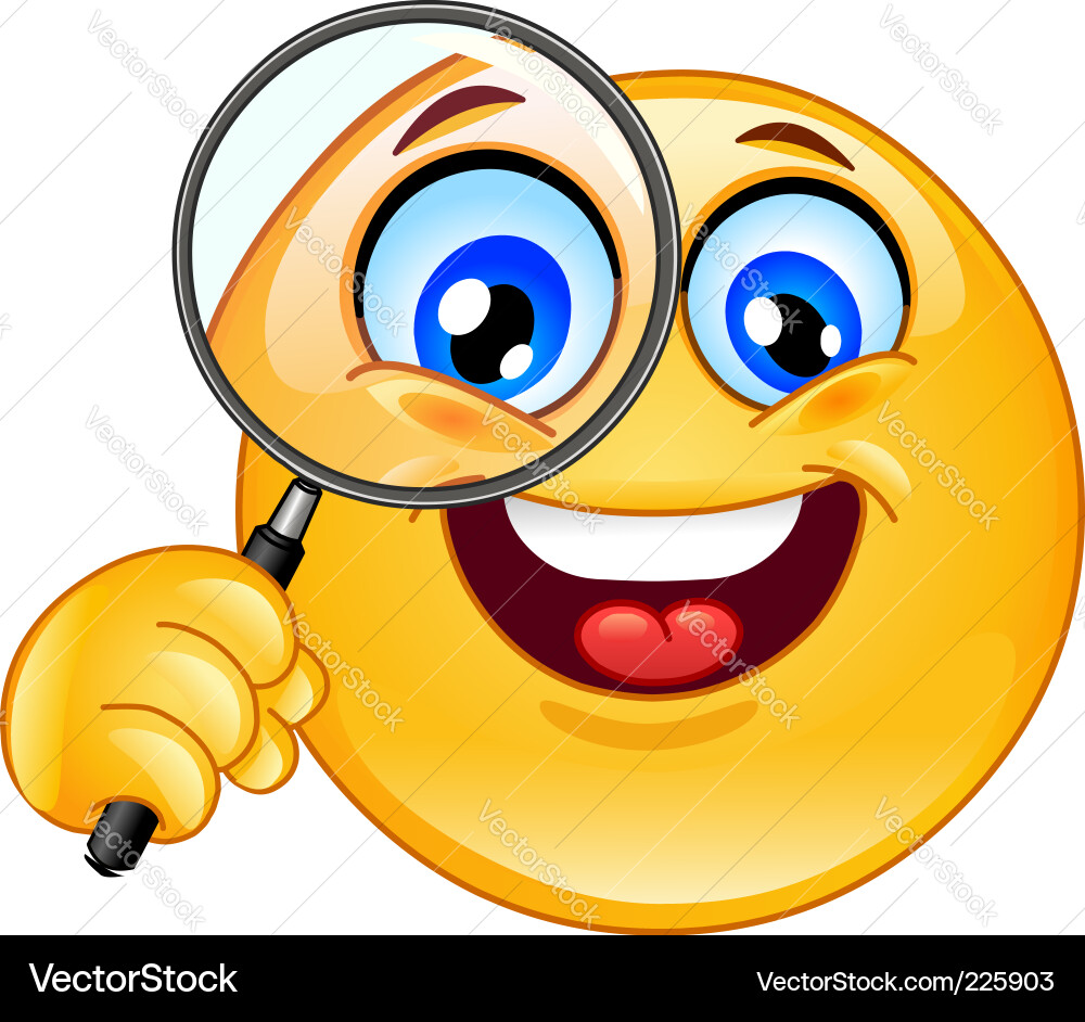 Magnifying glass emotion Royalty Free Vector Image