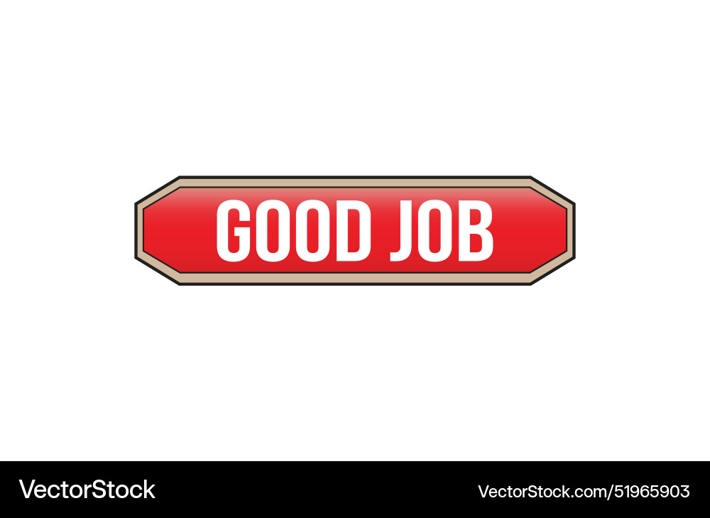 Red banner good job on white background Royalty Free Vector