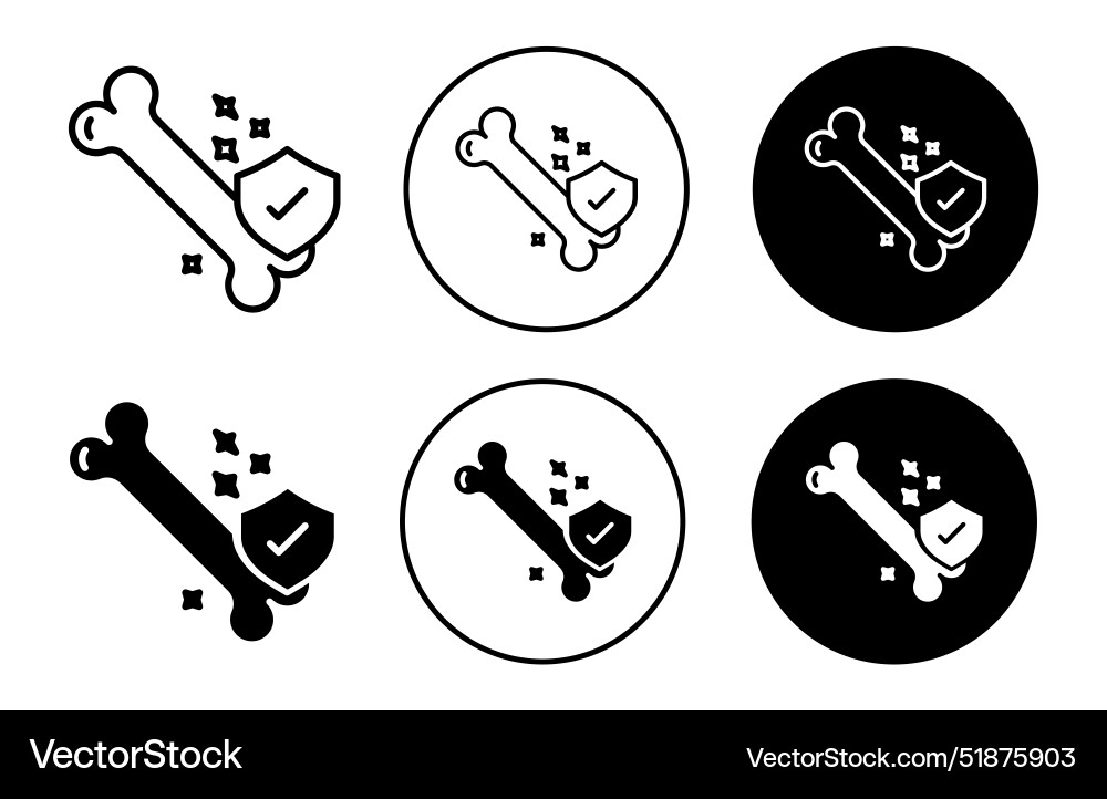 Strong healthy bones icon outline flat Royalty Free Vector