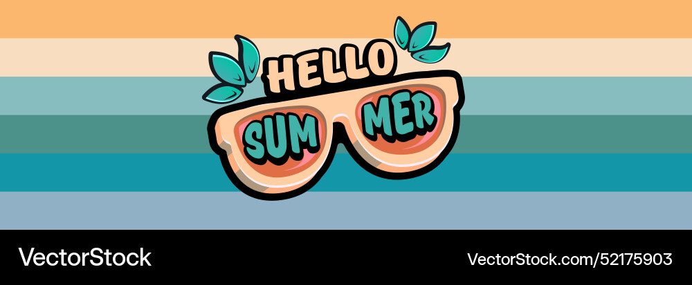 Super hello summer banner with text Royalty Free Vector