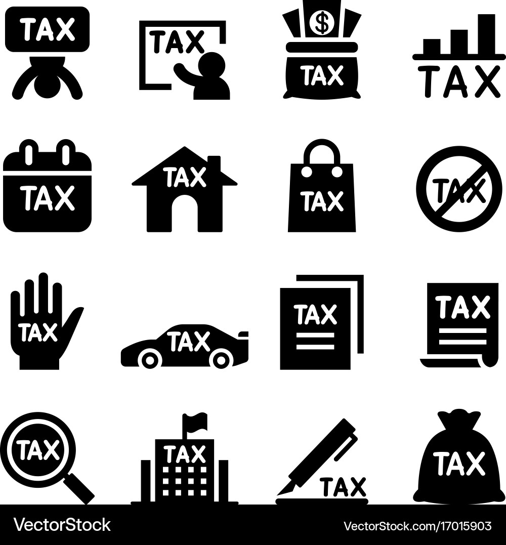 Tax icon set Royalty Free Vector Image - VectorStock