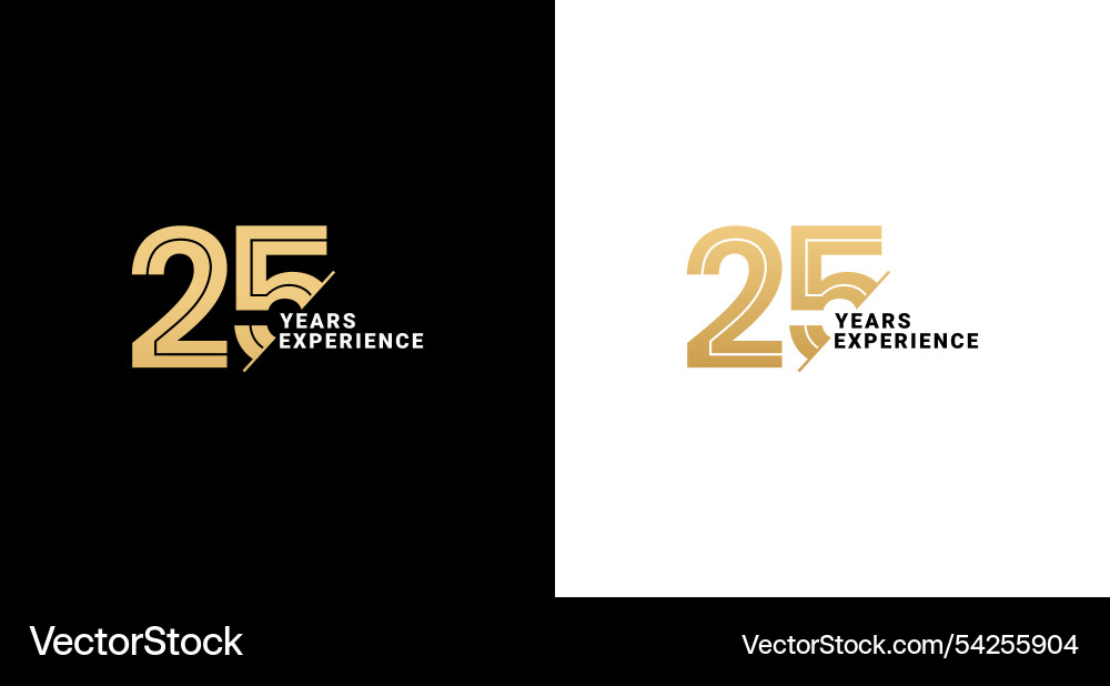 25 Years Experience Logo Royalty Free Vector Image