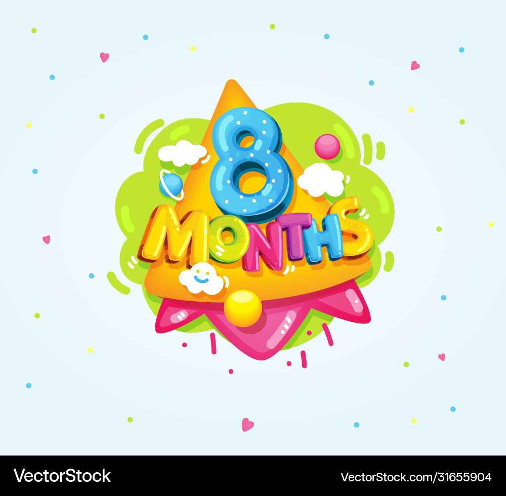 8 months baby Royalty Free Vector Image - VectorStock