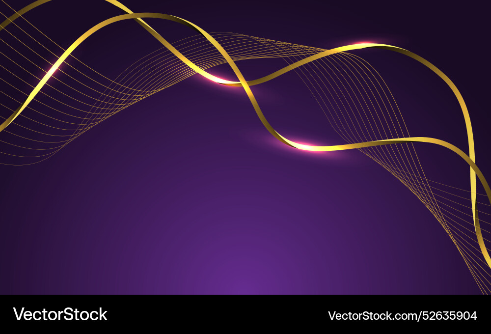 Abstract luxury gold ribbon line wave curve Vector Image