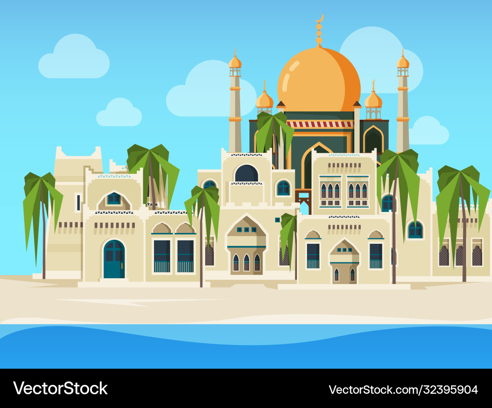 Arabic Desert Landscape Royalty Free Vector Image
