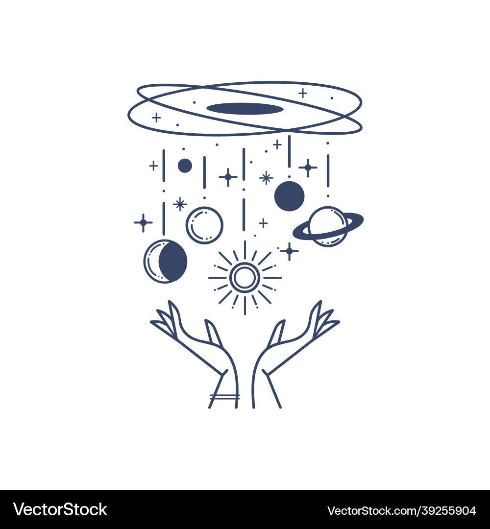 Astrology line art Royalty Free Vector Image - VectorStock