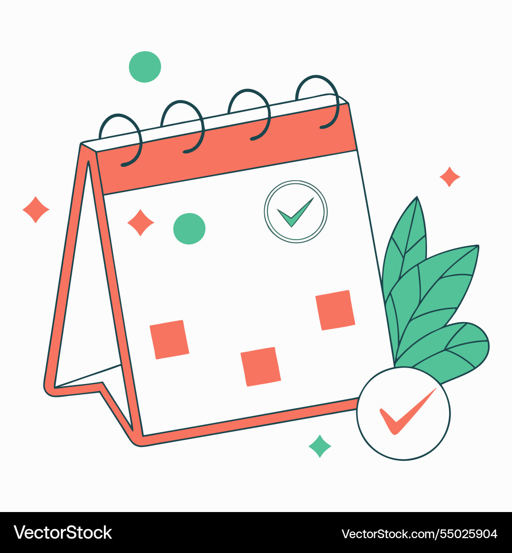 Calendar with checkmark Royalty Free Vector Image