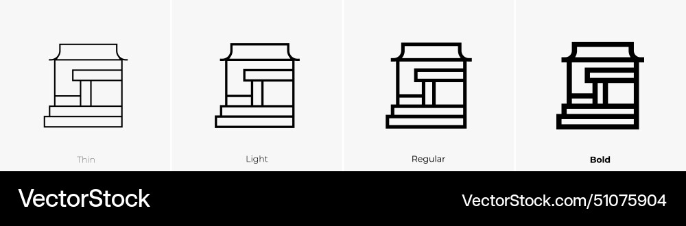 Calli icon thin light regular and bold style Vector Image