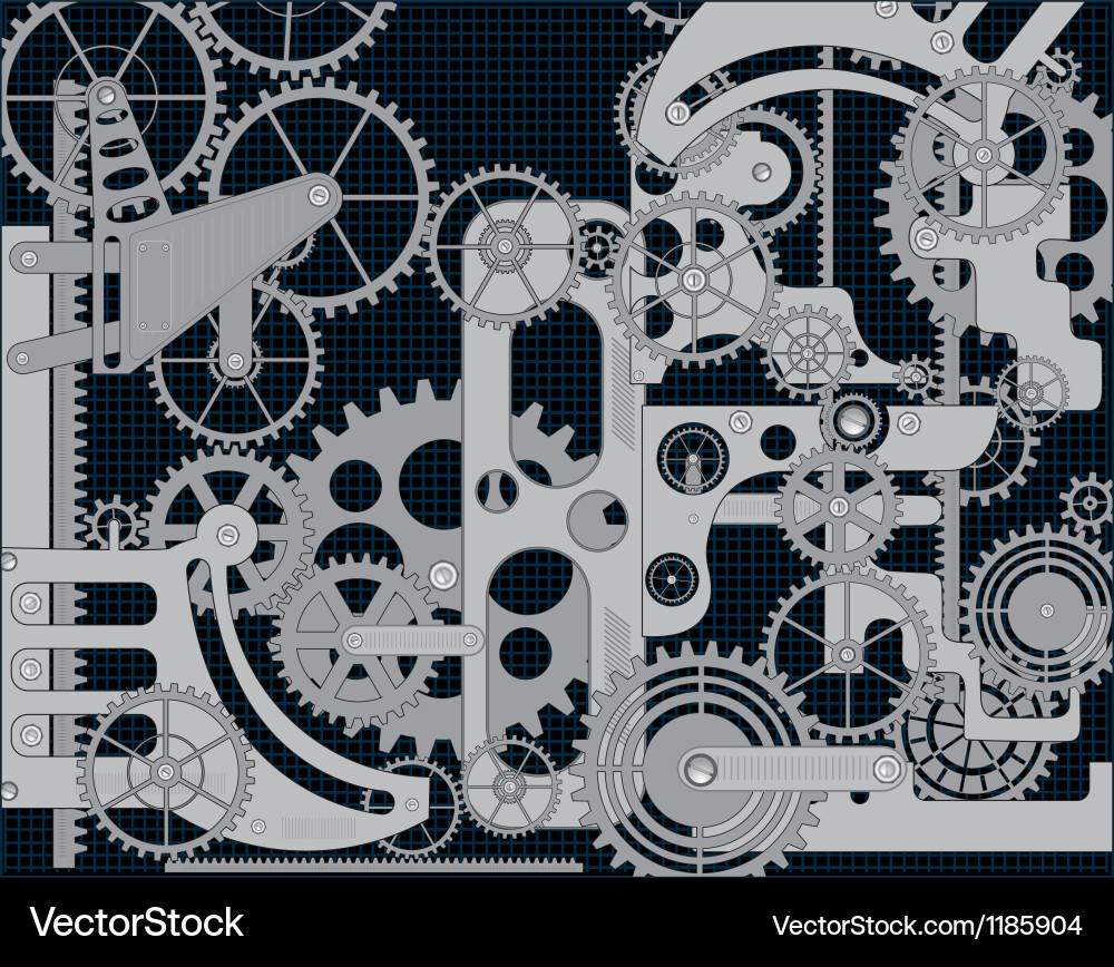 Complex Gear Mechanism Royalty Free Vector Image