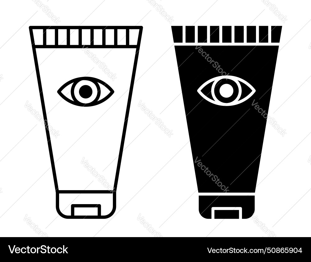 Eye cream icon set anti wrinkle or ageing Vector Image
