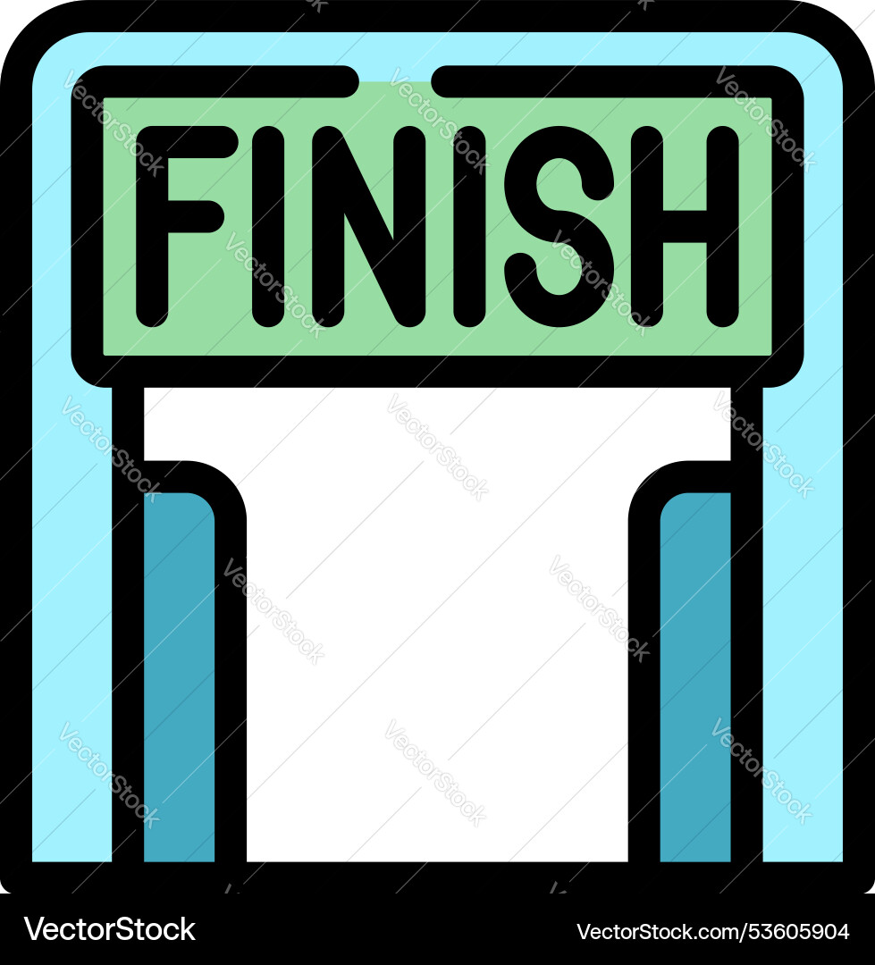 Finish line arch gate icon for marathon run Vector Image