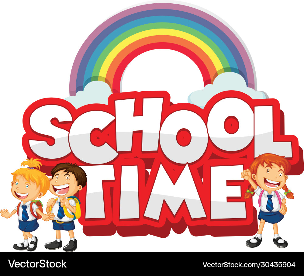 Font design for word school time on white Vector Image