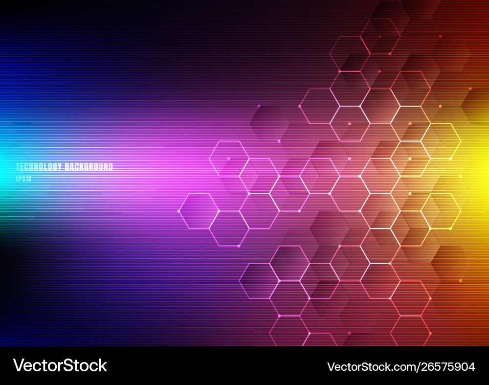 Hexagonal Light Network Background Royalty Free Vector Image