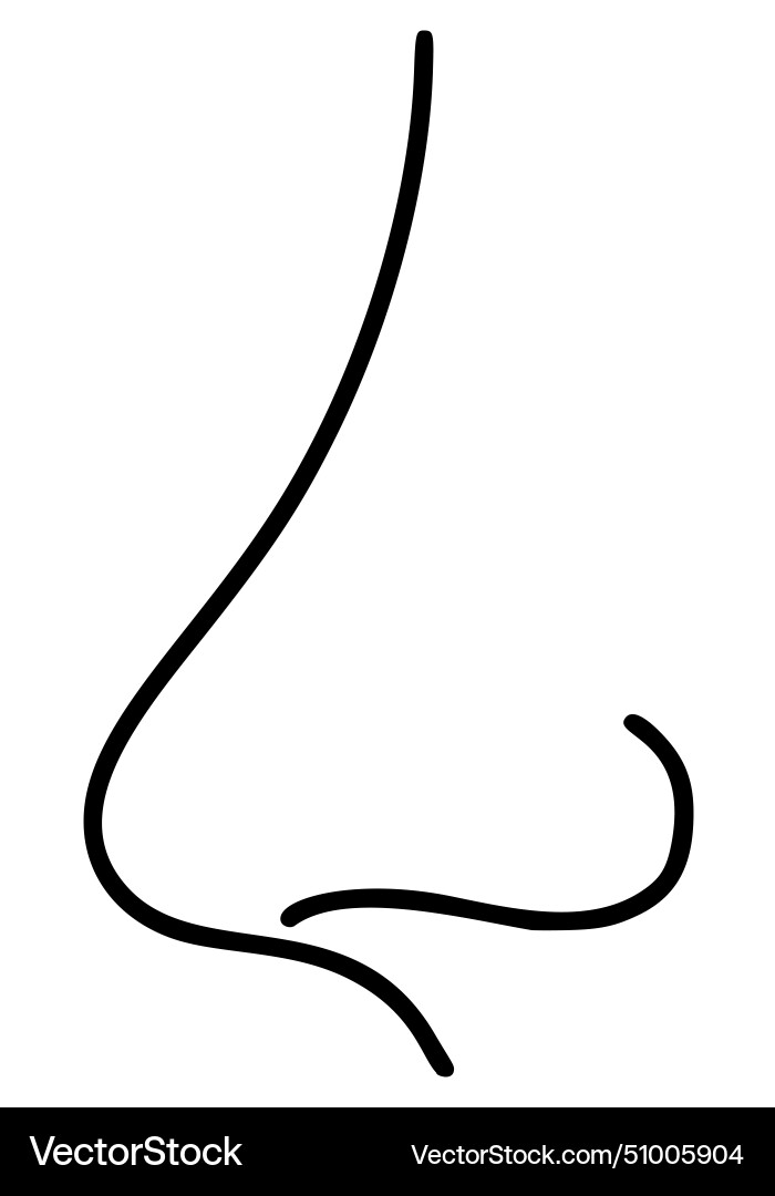 Human nose in profile line simple minimalist icon Vector Image