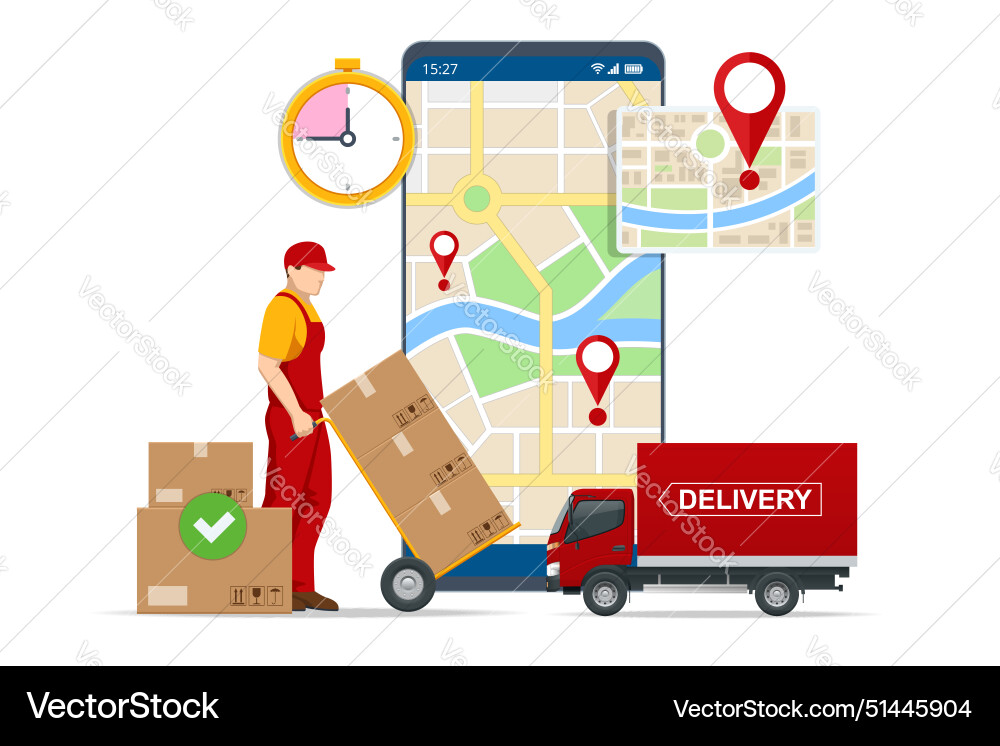 Isometric logistics and delivery concept Vector Image