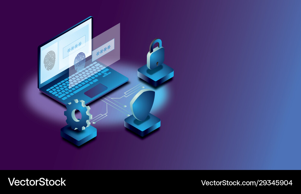 It security isometric Royalty Free Vector Image