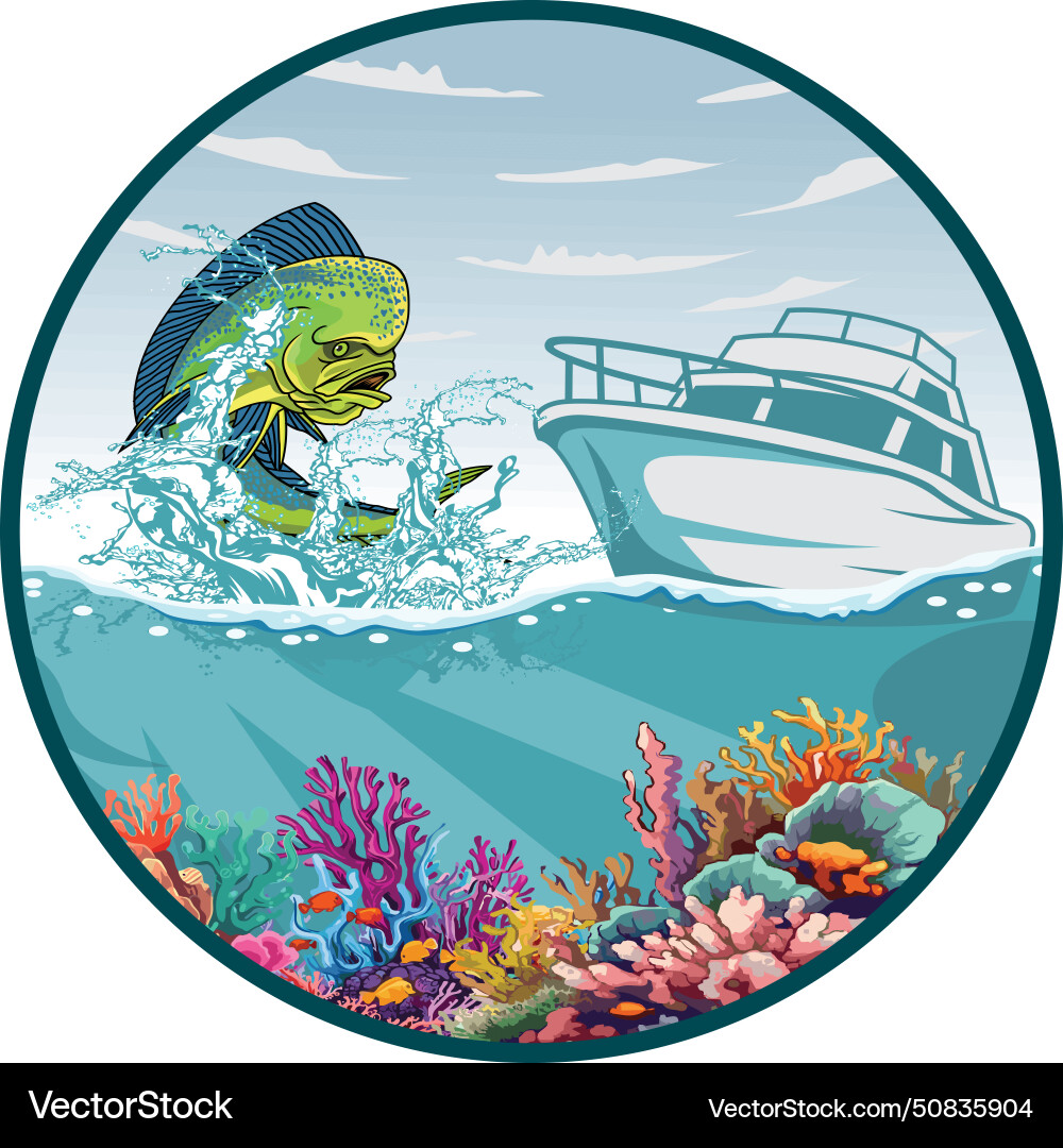 Mahi fishing boat image Royalty Free Vector Image