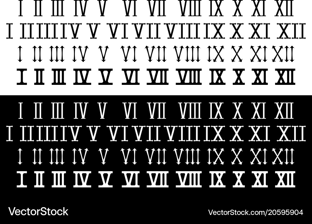 Roman Numerals Set Royalty Free Vector Image - VectorStock