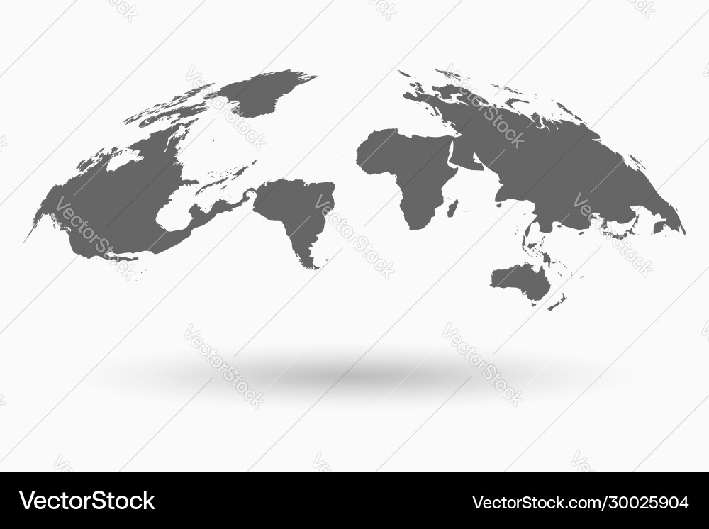 World map3d map with shadow in globe form Vector Image
