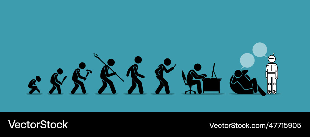 AI Evolution Timeline Royalty Free Vector Image
