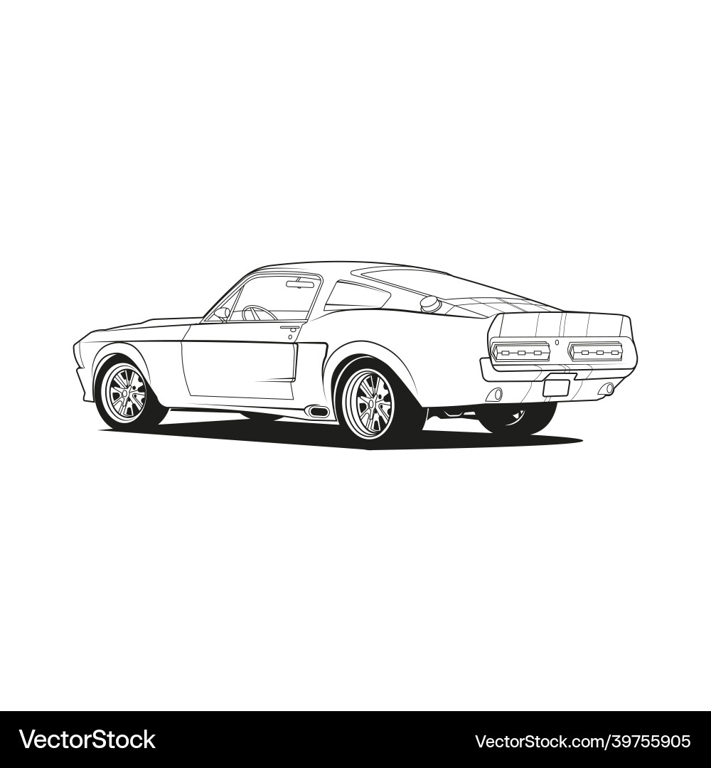 Car outline line art coloring page Royalty Free Vector Image