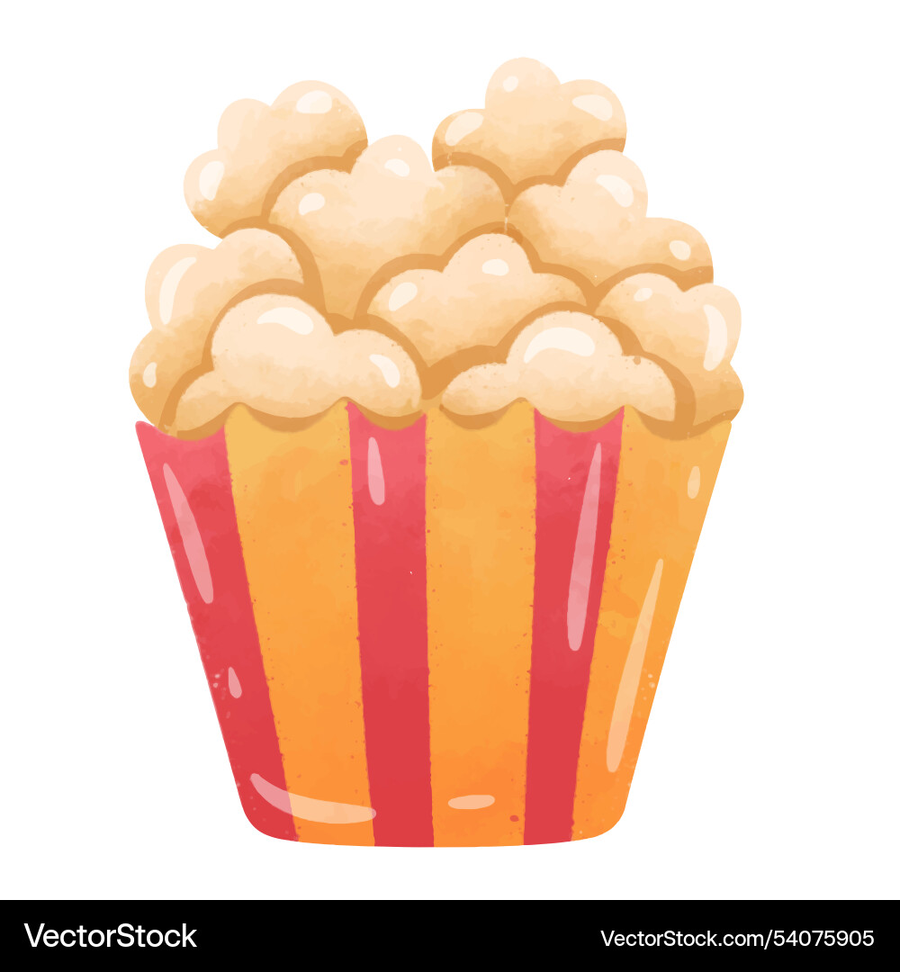 Cartoon popcorn bucket cinema Royalty Free Vector Image