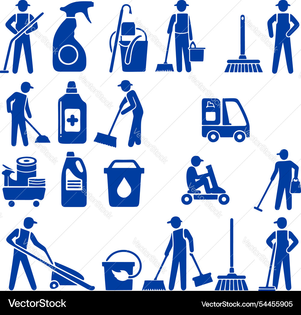 Cleaning service icons 5 Royalty Free Vector Image