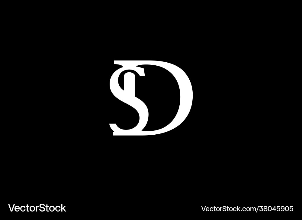 Combine letter sd monogram logo Royalty Free Vector Image