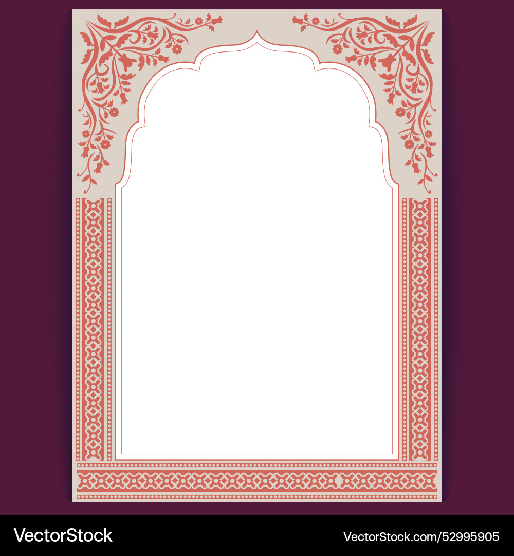 Elegant red floral border design template Vector Image