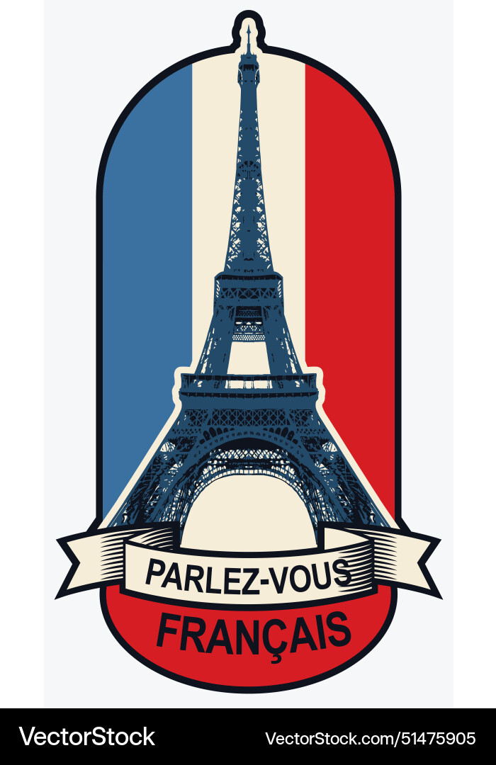 French for language schools or online courses Vector Image