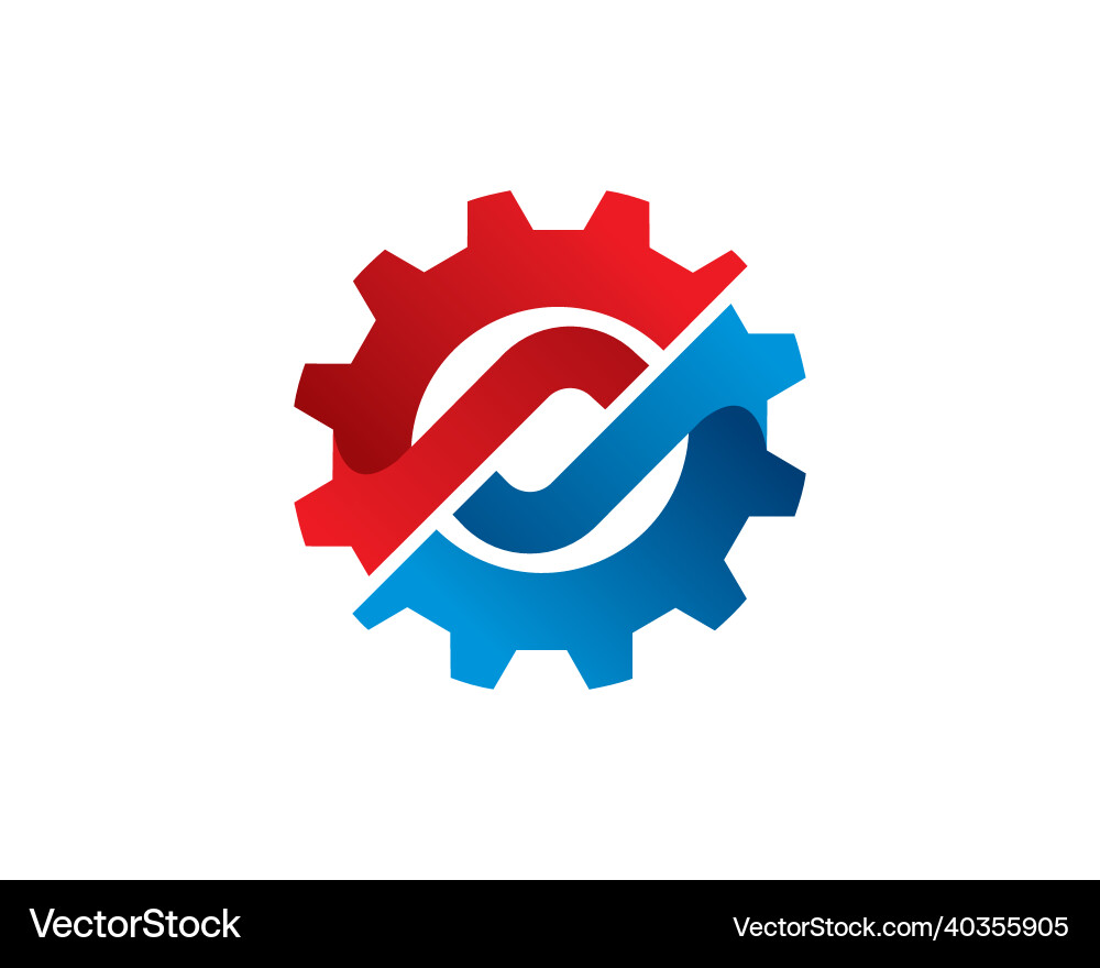 Gear tech logo template icon symbol Royalty Free Vector