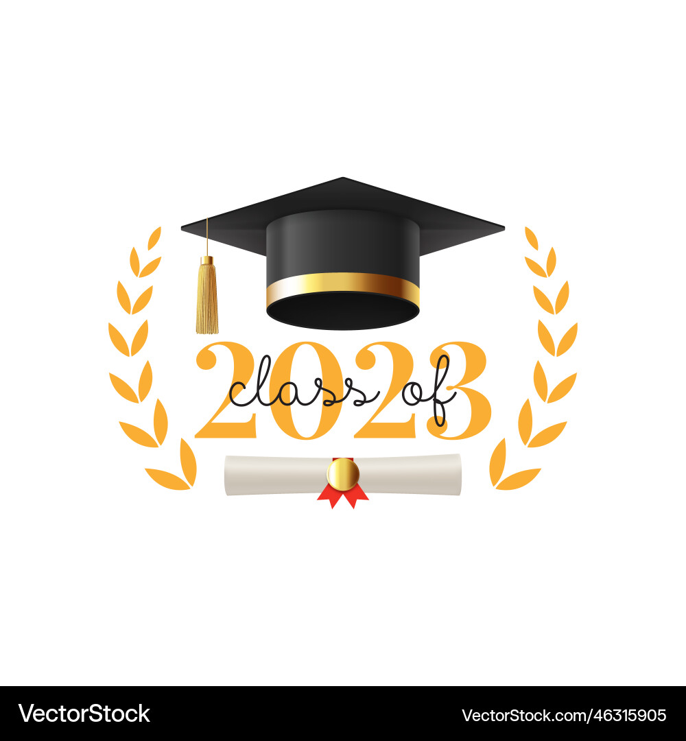 Graduation 2023 Logo Royalty Free Vector Image