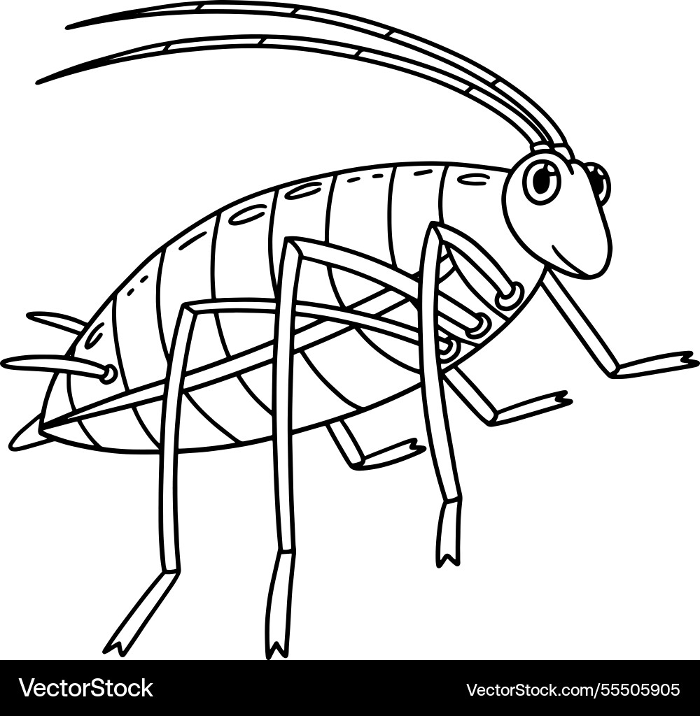 Insect aphid animal isolated coloring page Vector Image